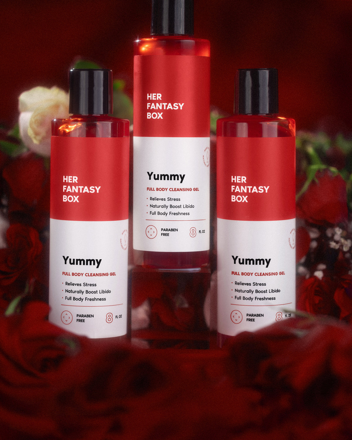 Women's Organic Body Wash - 3 Pack | Yummy Shower Gel by Her Fantasy Box