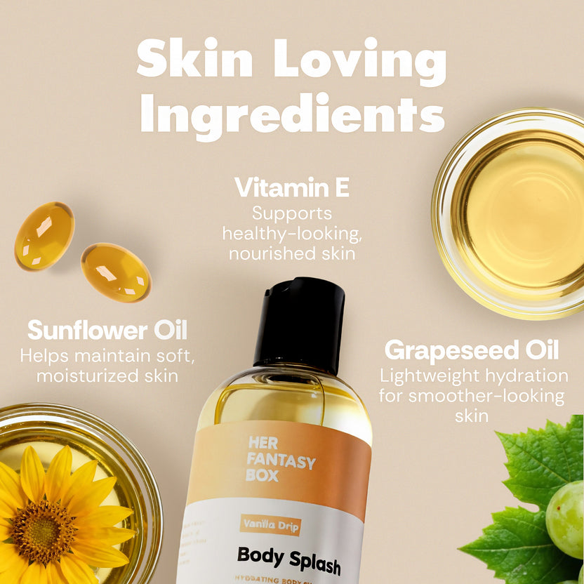 Her Fantasy Box | Body Splash - Skin Smoothing Body Oil (Vanilla Drip)
